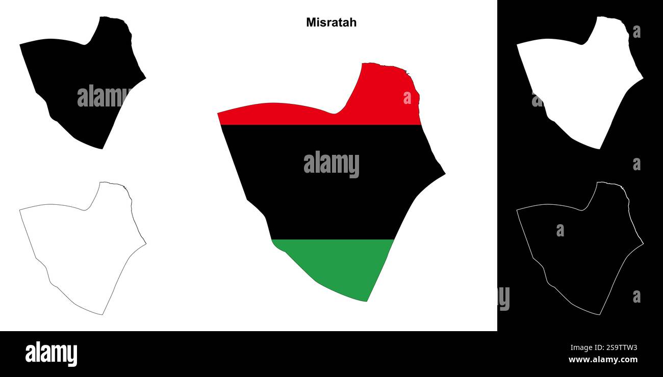 Misratah district outline map set Stock Vector Image & Art - Alamy