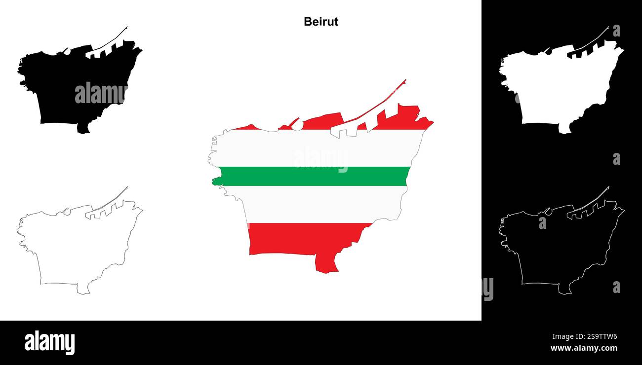 Beirut governorate outline map set Stock Vector Image & Art - Alamy