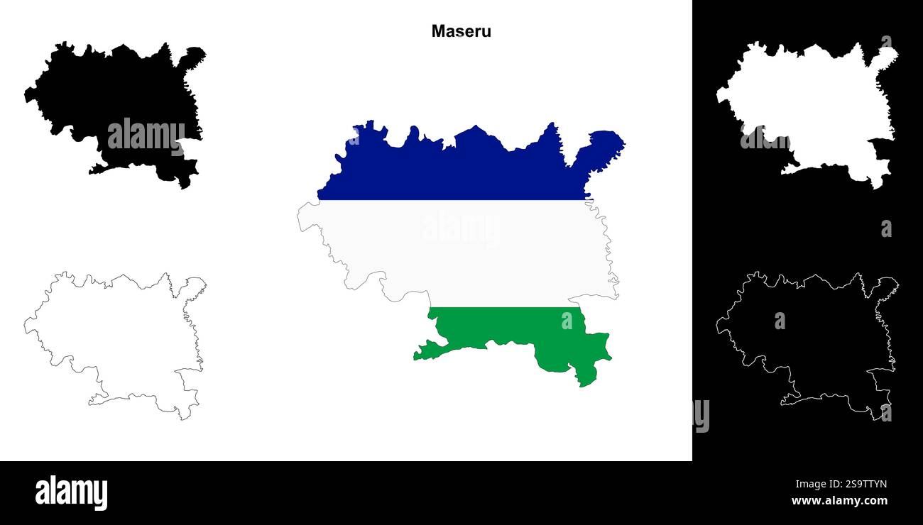 Outline map of maseru hi-res stock photography and images - Alamy