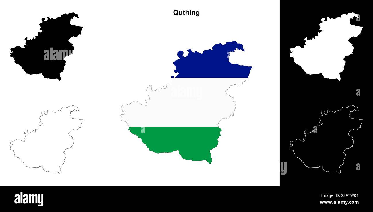 Quthing outline map hi-res stock photography and images - Alamy