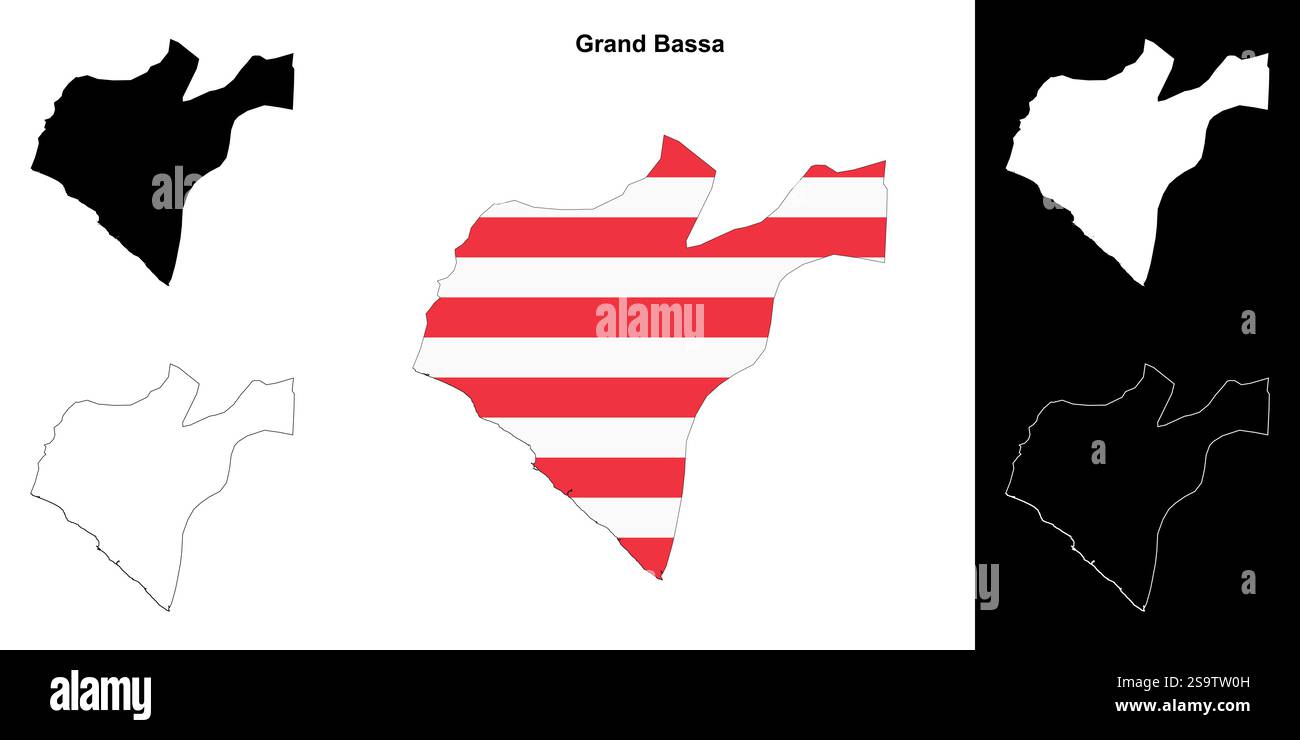 Grand Bassa county outline map set Stock Vector Image & Art - Alamy