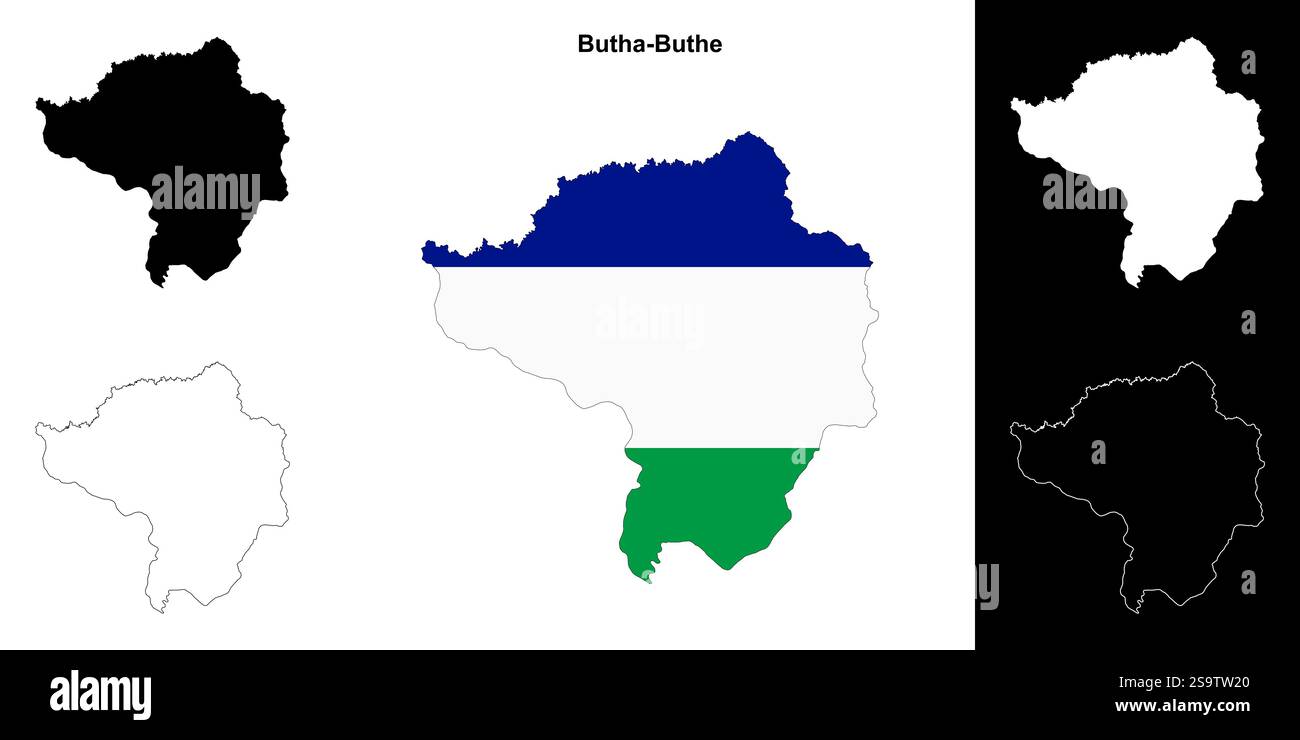 Butha-Buthe district outline map set Stock Vector Image & Art - Alamy