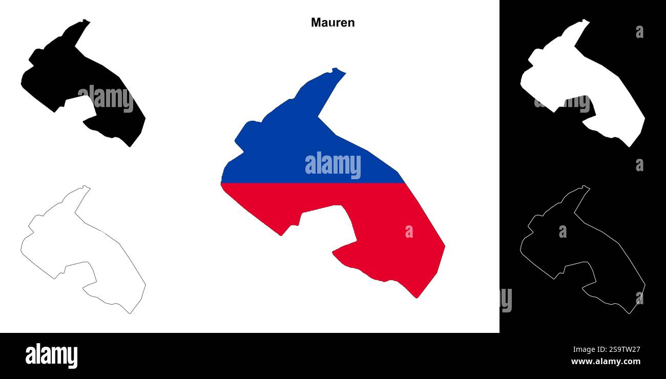 Mauren municipality outline map set Stock Vector Image & Art - Alamy