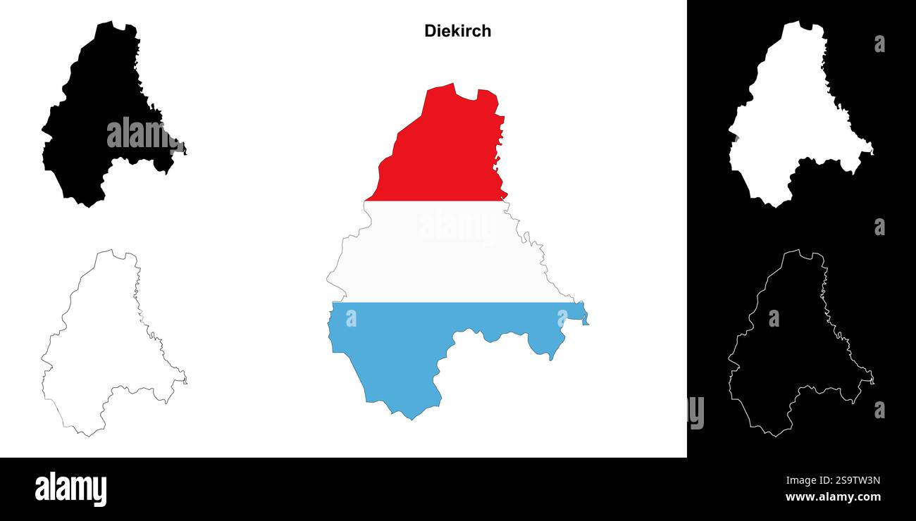 Diekirch outline map hi-res stock photography and images - Alamy