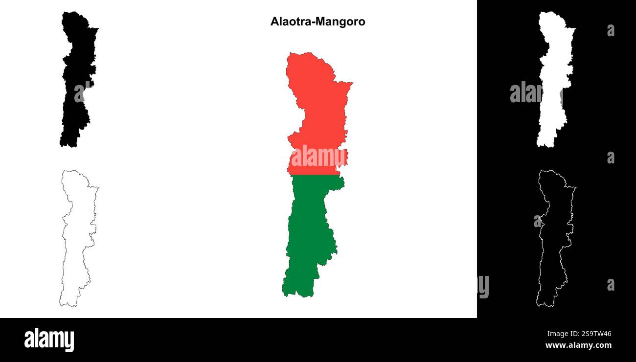 Alaotra-Mangoro region outline map set Stock Vector Image & Art - Alamy
