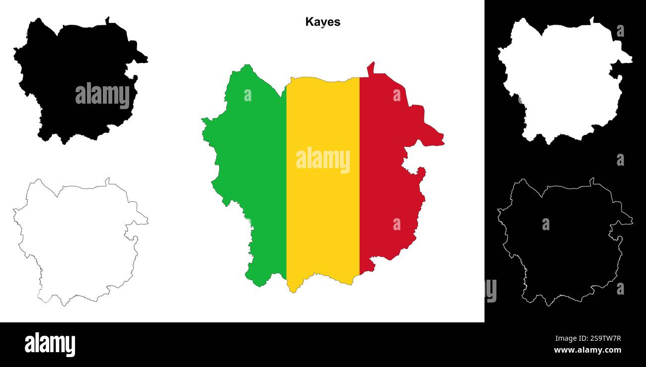 Kayes region outline map set Stock Vector Image & Art - Alamy