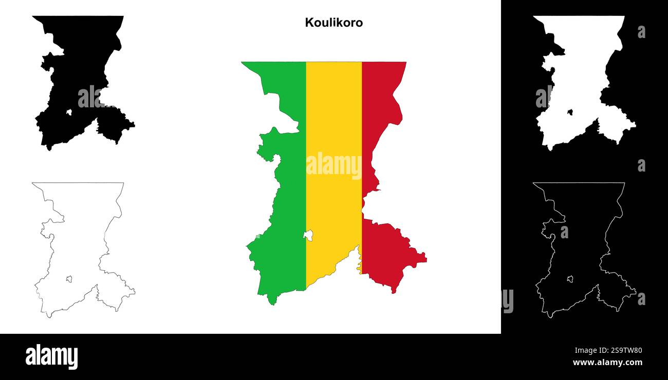 Koulikoro region outline map set Stock Vector Image & Art - Alamy