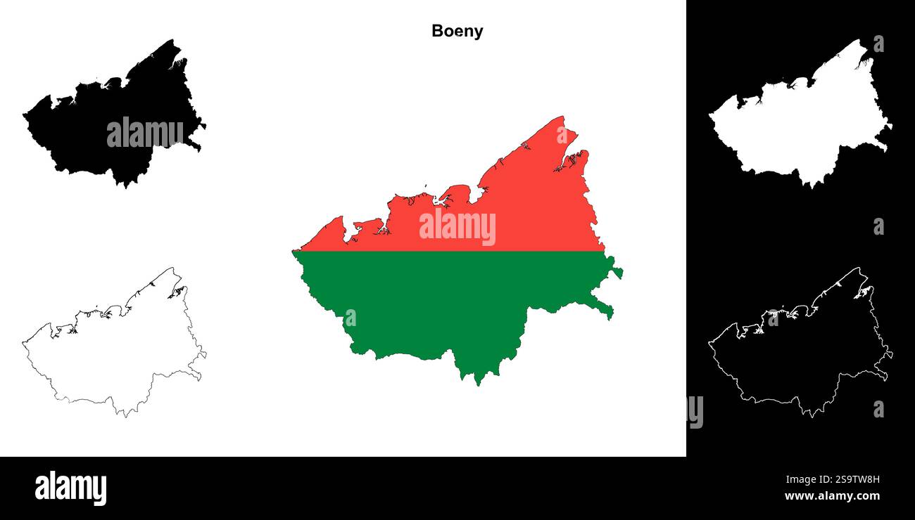 Boeny region outline map set Stock Vector Image & Art - Alamy