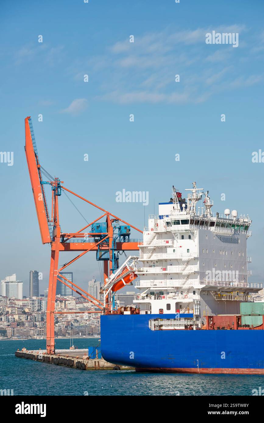 Container Ship Docked At Haydarpasa Dock, Istanbul, Turkey Stock Photo ...