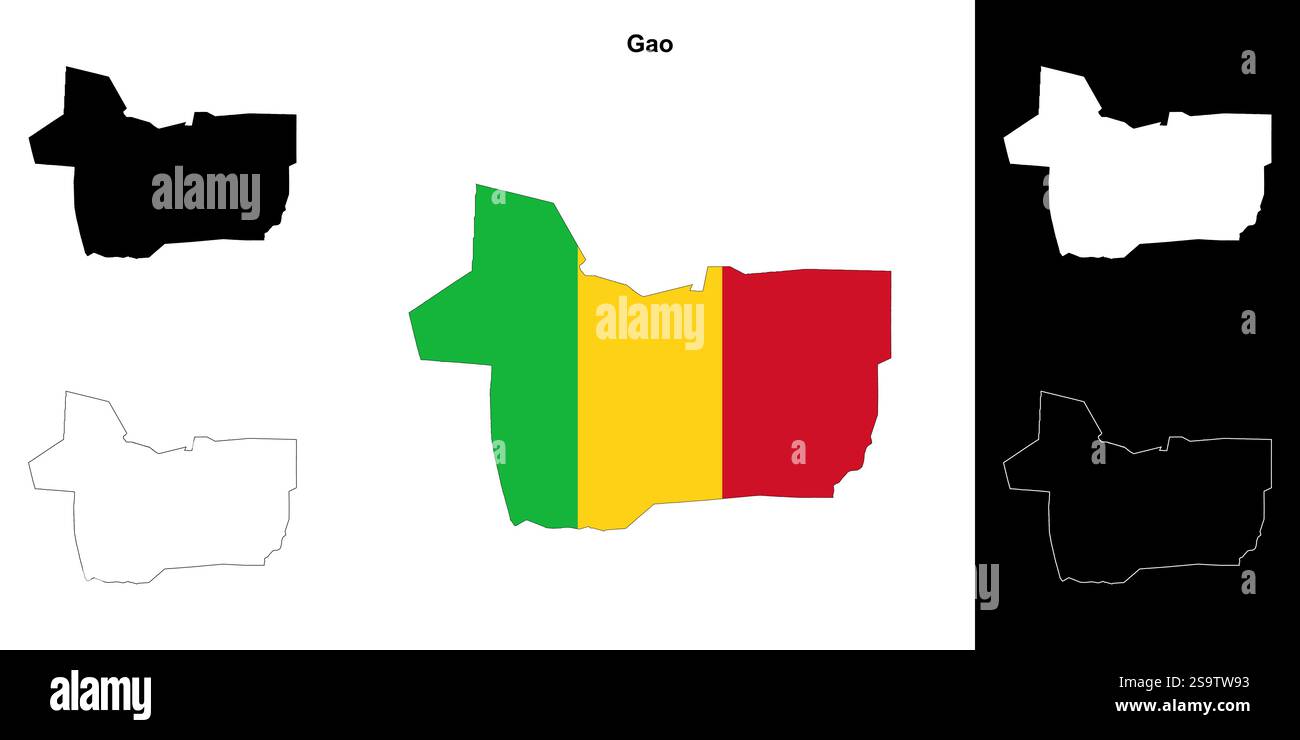 Gao region outline map set Stock Vector Image & Art - Alamy