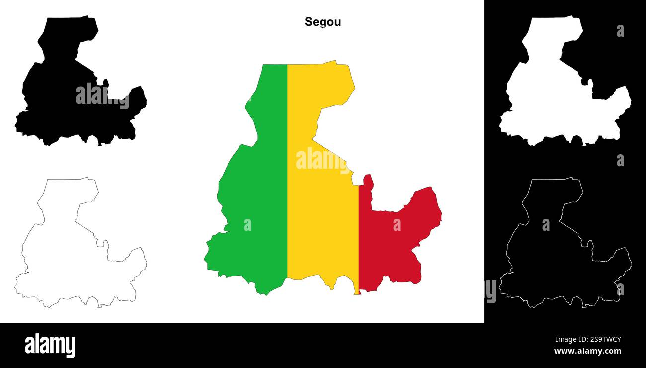 Segou region outline map set Stock Vector Image & Art - Alamy