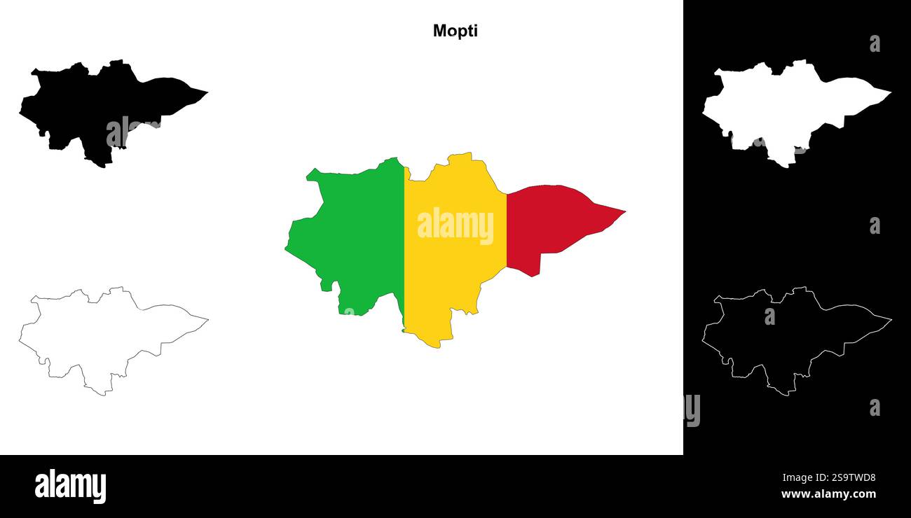 Mopti region outline map set Stock Vector Image & Art - Alamy