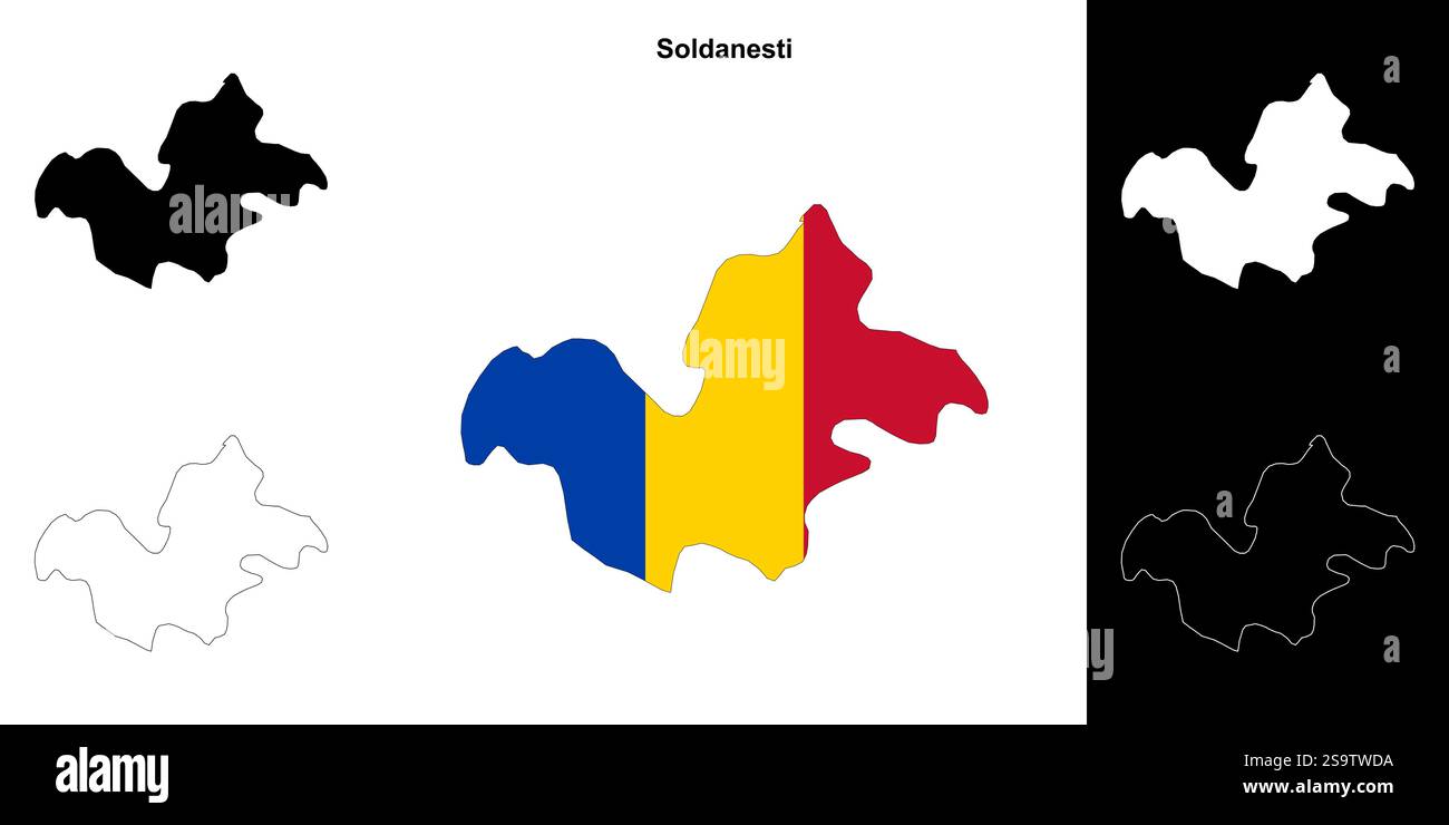 Soldanesti blank outline map set Stock Vector Image & Art - Alamy
