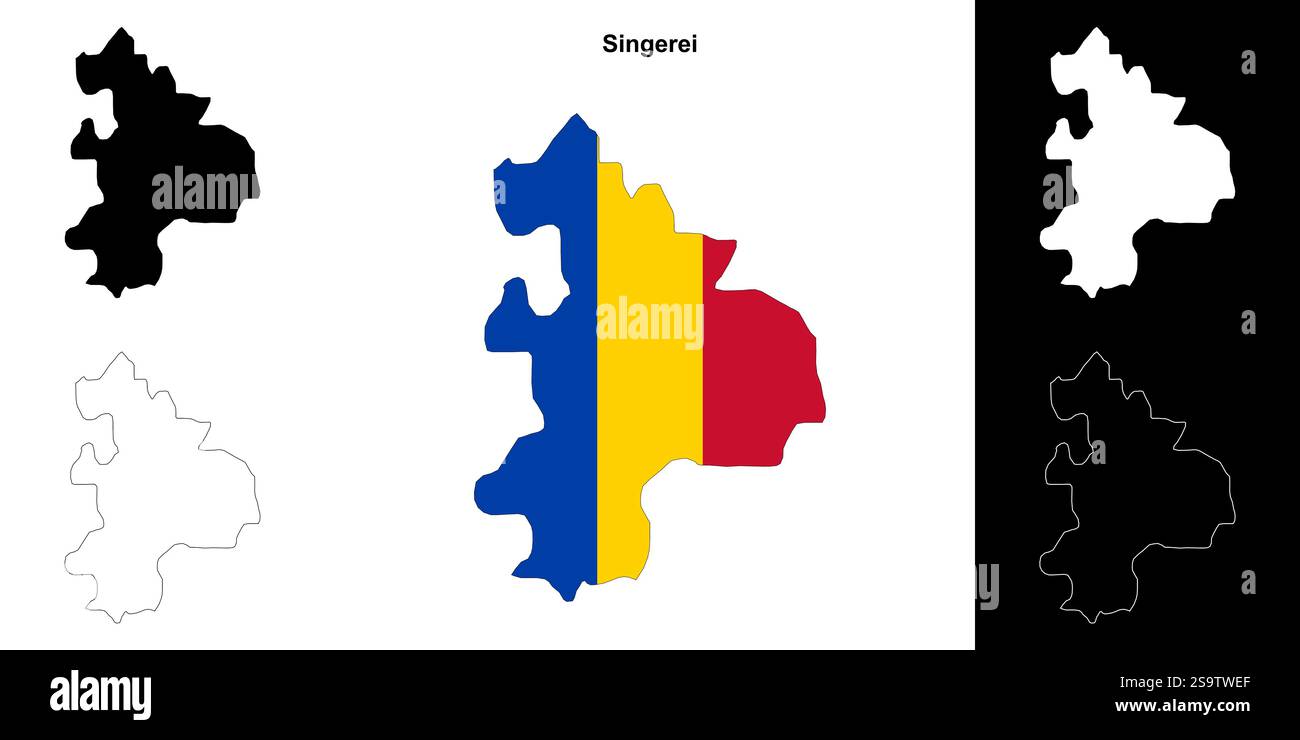 Singerei blank outline map set Stock Vector Image & Art - Alamy