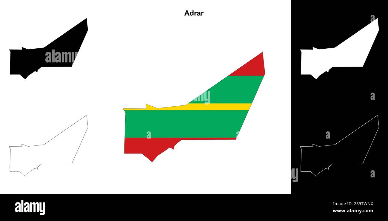 Adrar region outline map set Stock Vector Image & Art - Alamy