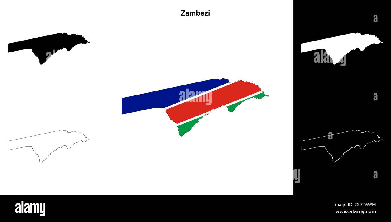 Zambezi region outline map set Stock Vector Image & Art - Alamy