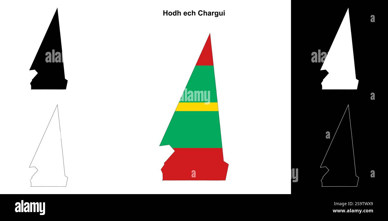 Hodh ech Chargui region outline map set Stock Vector Image & Art - Alamy