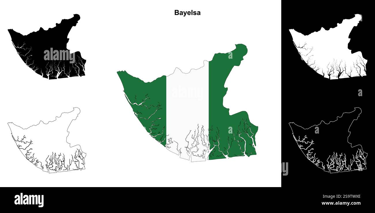 Bayelsa state outline map set Stock Vector Image & Art - Alamy