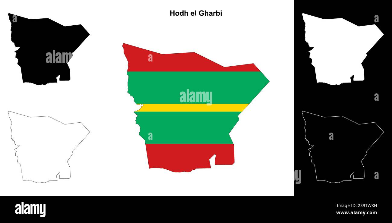 Hodh el Gharbi region outline map set Stock Vector Image & Art - Alamy