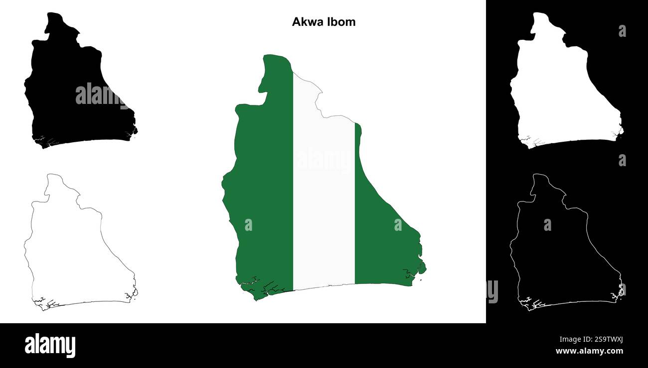 Akwa Ibom state outline map set Stock Vector Image & Art - Alamy