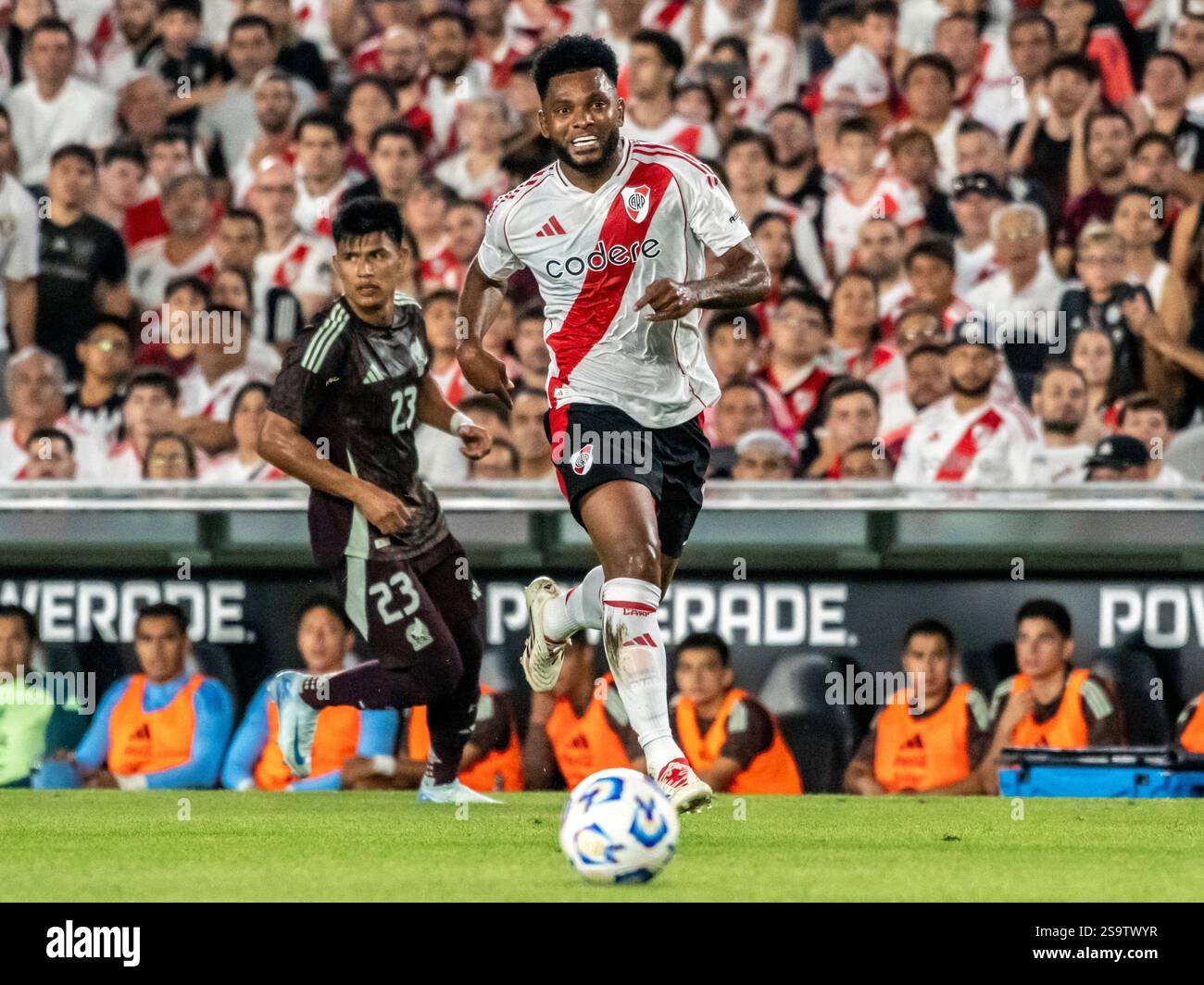Miguel Angel Borja in action and celebrating at River Plate's MAs Monumental Stadium Stock Photo ...