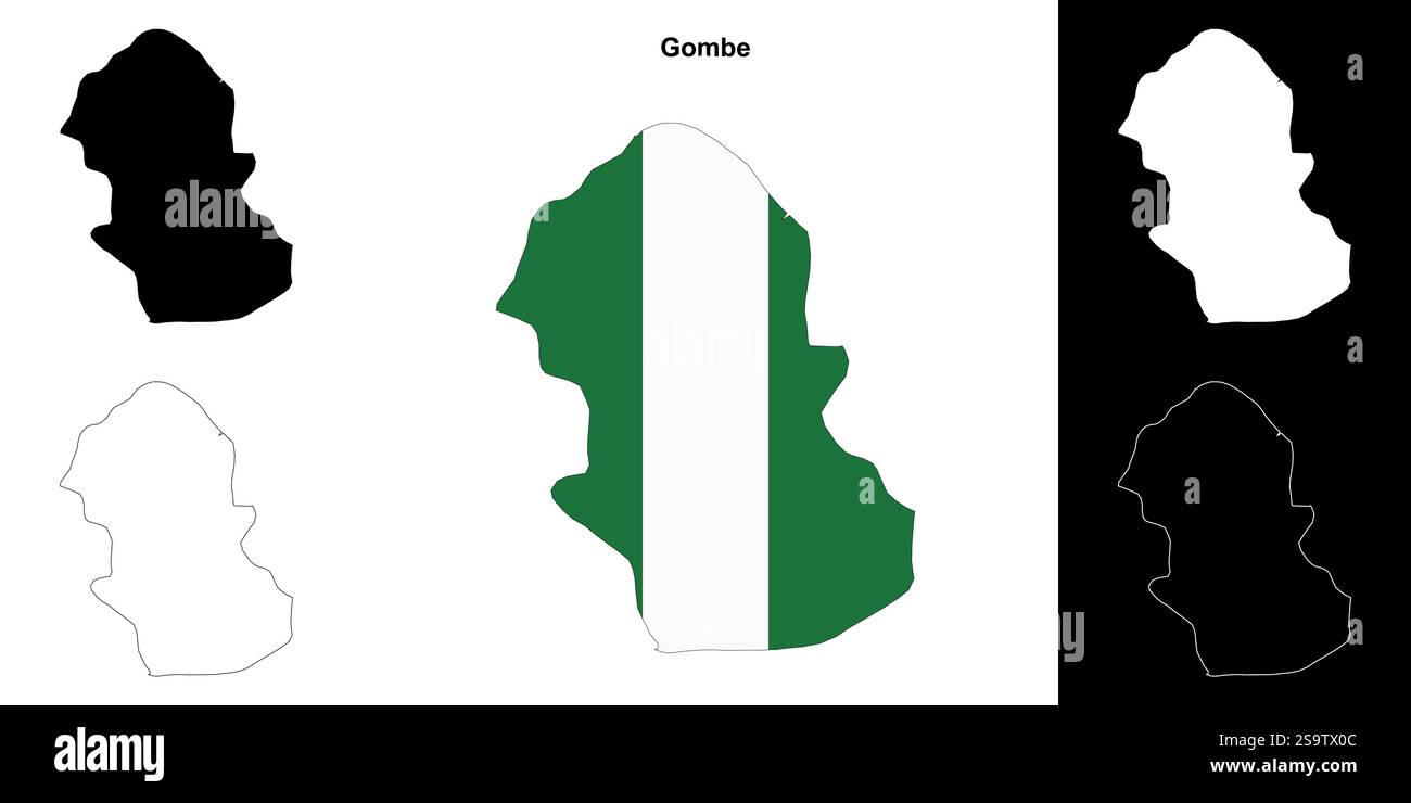 Gombe state outline map set Stock Vector Image & Art - Alamy