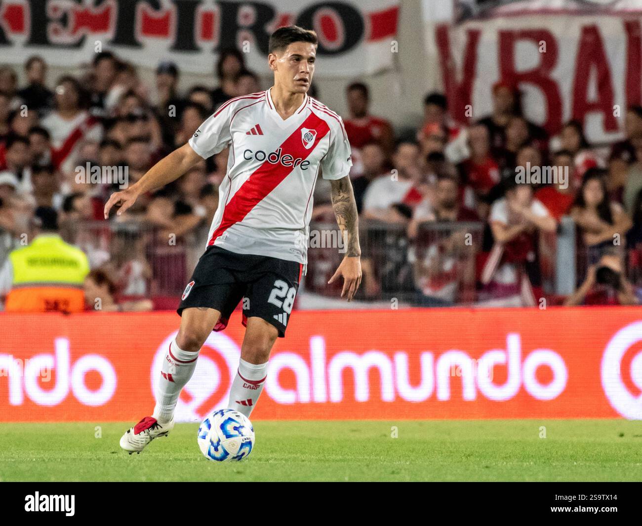 Lucas MArtinez Quarta in action at River Plate's MAs Monumental Stadium ...