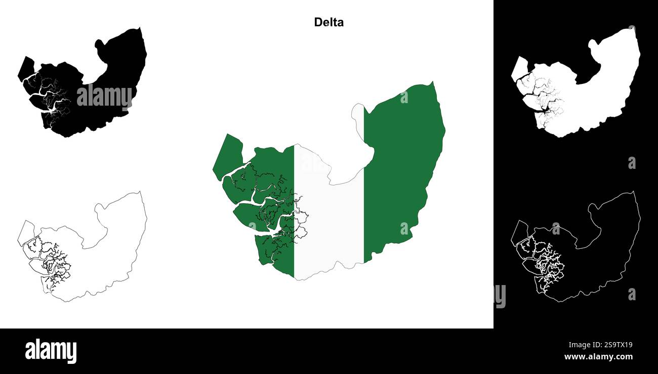 Delta state outline map set Stock Vector Image & Art - Alamy