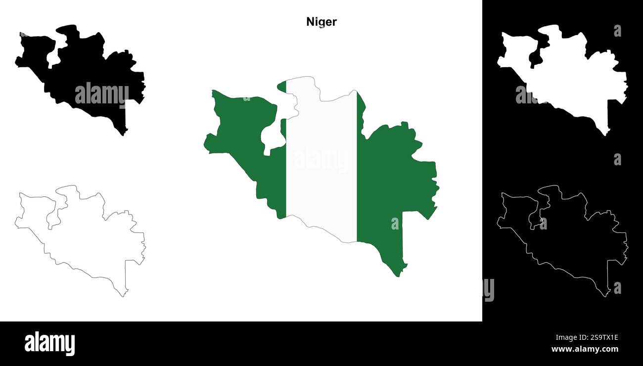 Niger state outline map set Stock Vector Image & Art - Alamy