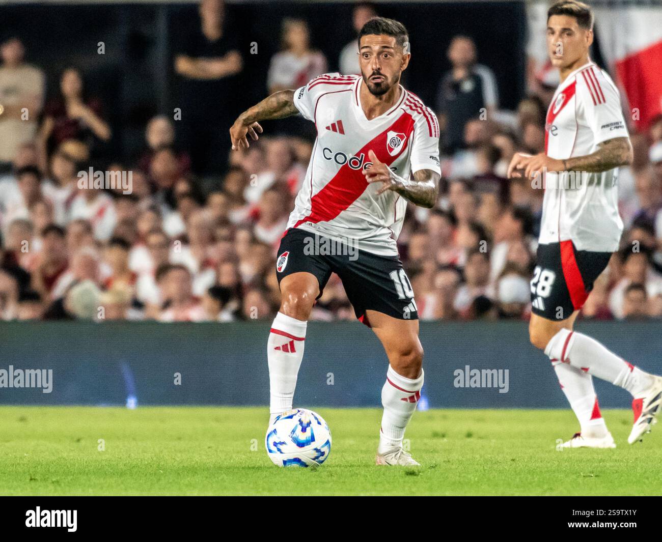 Manuel LAnzini in action at River Plate's MAs Monumental Stadium Stock ...