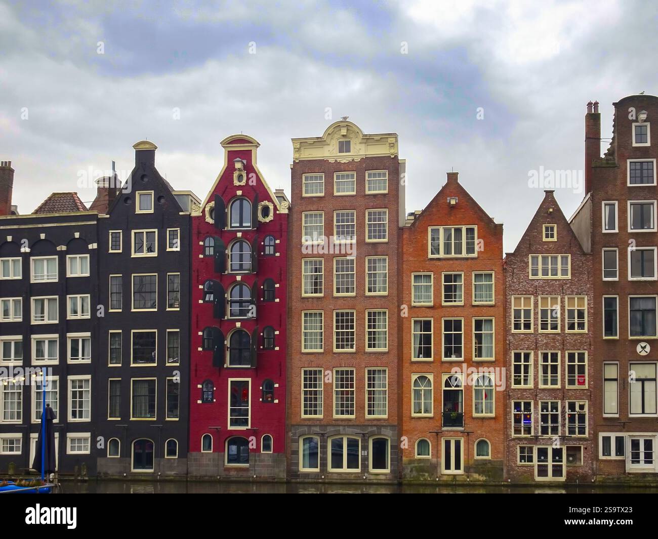 Traditional dutch medieval houses in Amsterdam capital of Netherlands ...