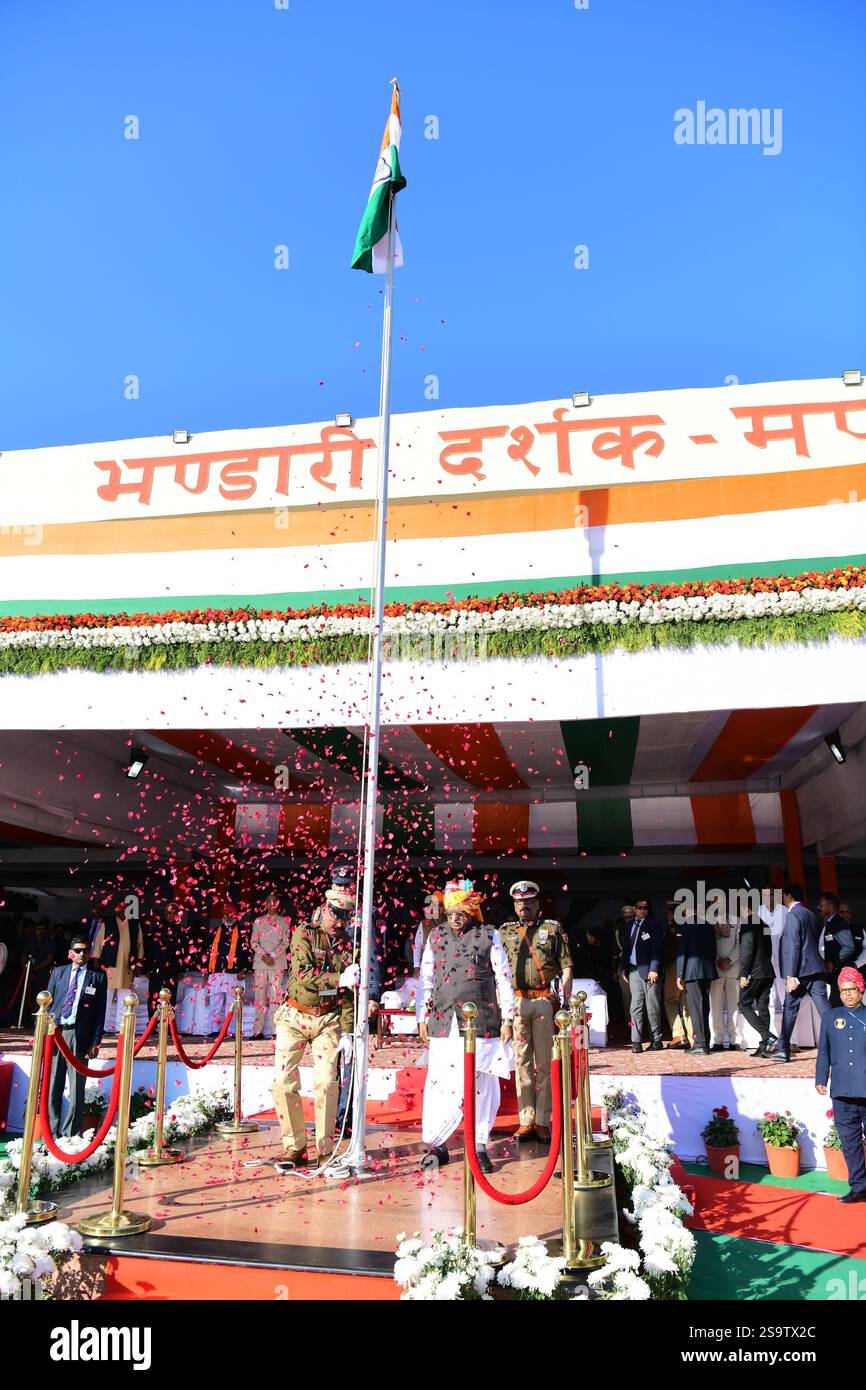Udaipur, India, January 26, 2025: Rajasthan Governor Haribhau Kisanrao ...