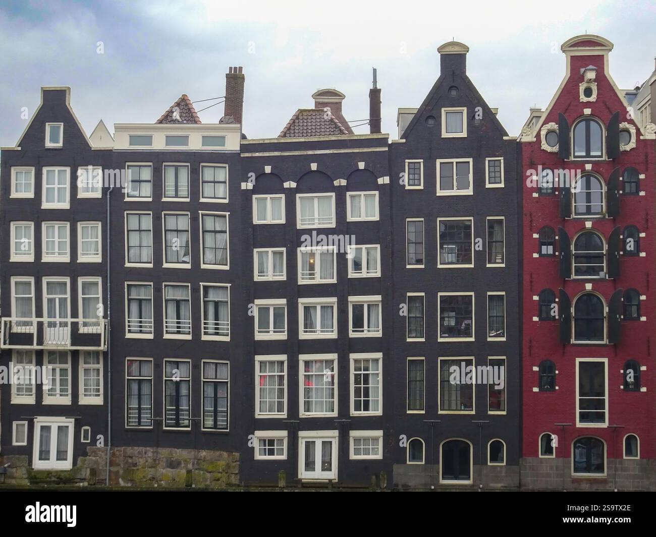 Traditional dutch medieval houses in Amsterdam capital of Netherlands ...
