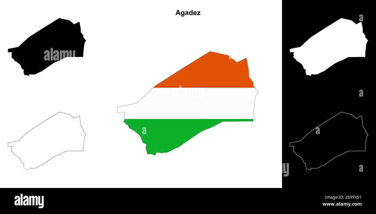 Agadez outline map hi-res stock photography and images - Alamy