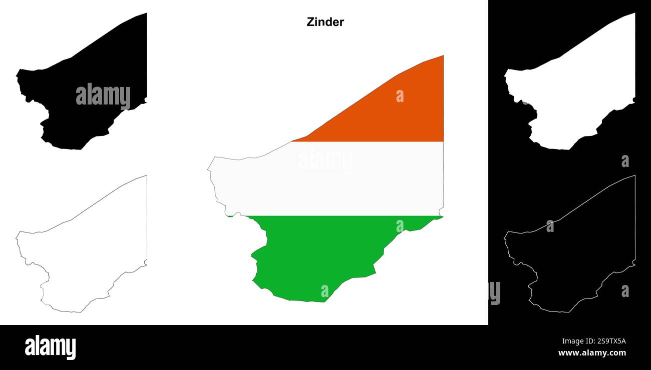 Zinder region outline map set Stock Vector Image & Art - Alamy