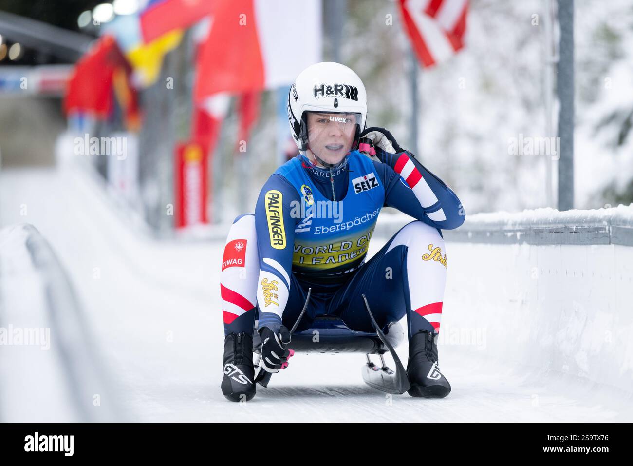 Lisa Schulte (Oesterreich) im Ziel, GER, FIL Eberspaecher Rodel Weltcup ...