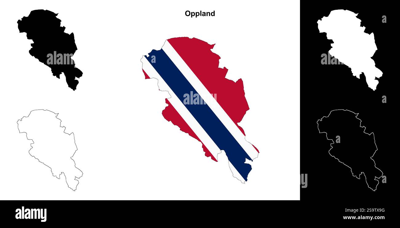 Oppland county outline map set Stock Vector Image & Art - Alamy