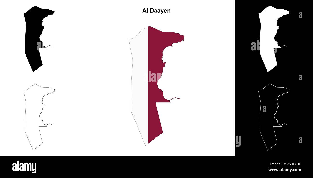 Al Daayen municipality outline map set Stock Vector Image & Art - Alamy