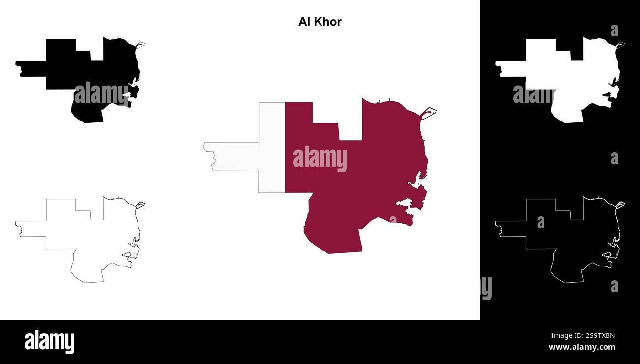 Al Khor municipality outline map set Stock Vector Image & Art - Alamy