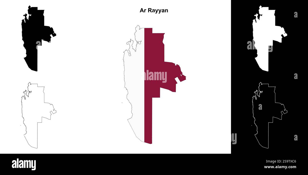Ar rayyan outline map hi-res stock photography and images - Alamy