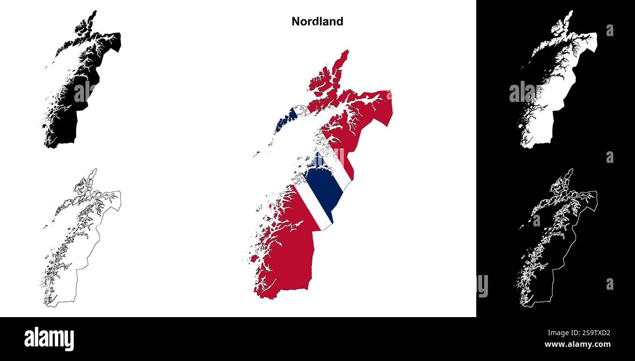 Nordland county outline map set Stock Vector Image & Art - Alamy