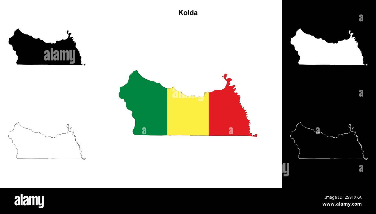 Kolda region outline map set Stock Vector Image & Art - Alamy