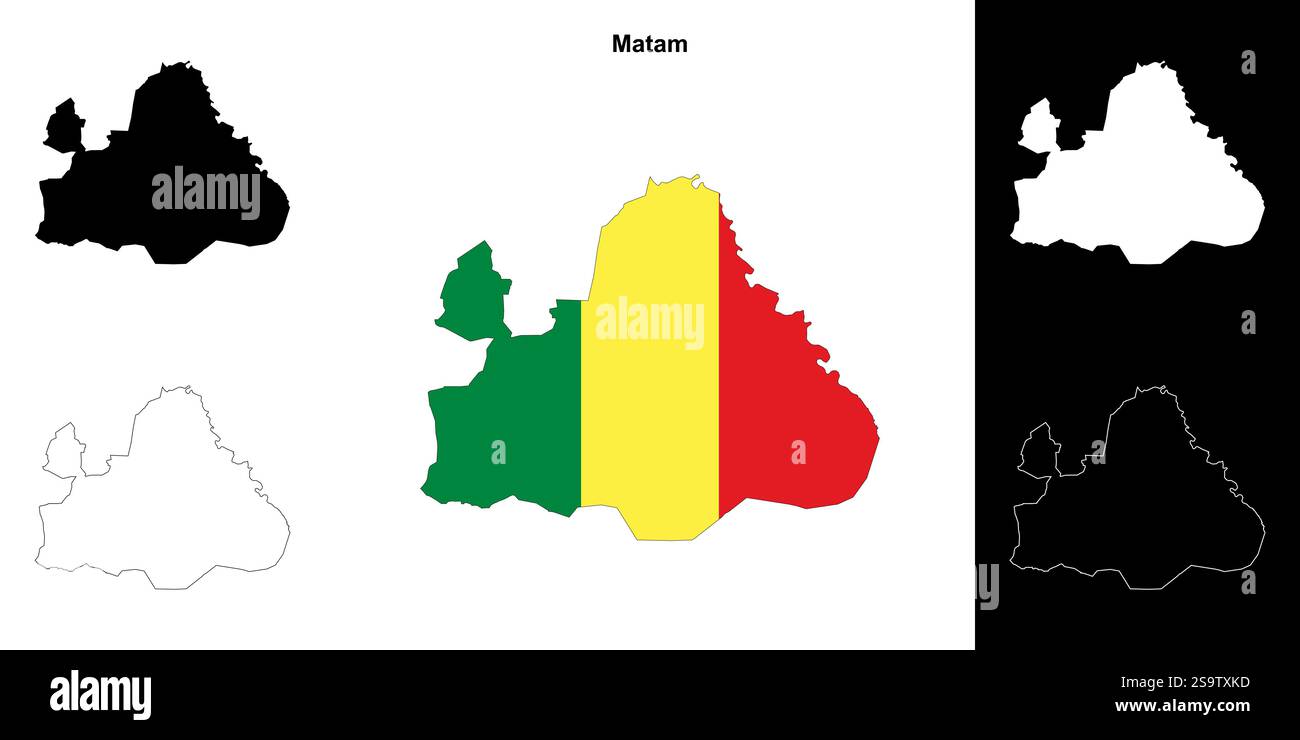 Matam region outline map set Stock Vector Image & Art - Alamy