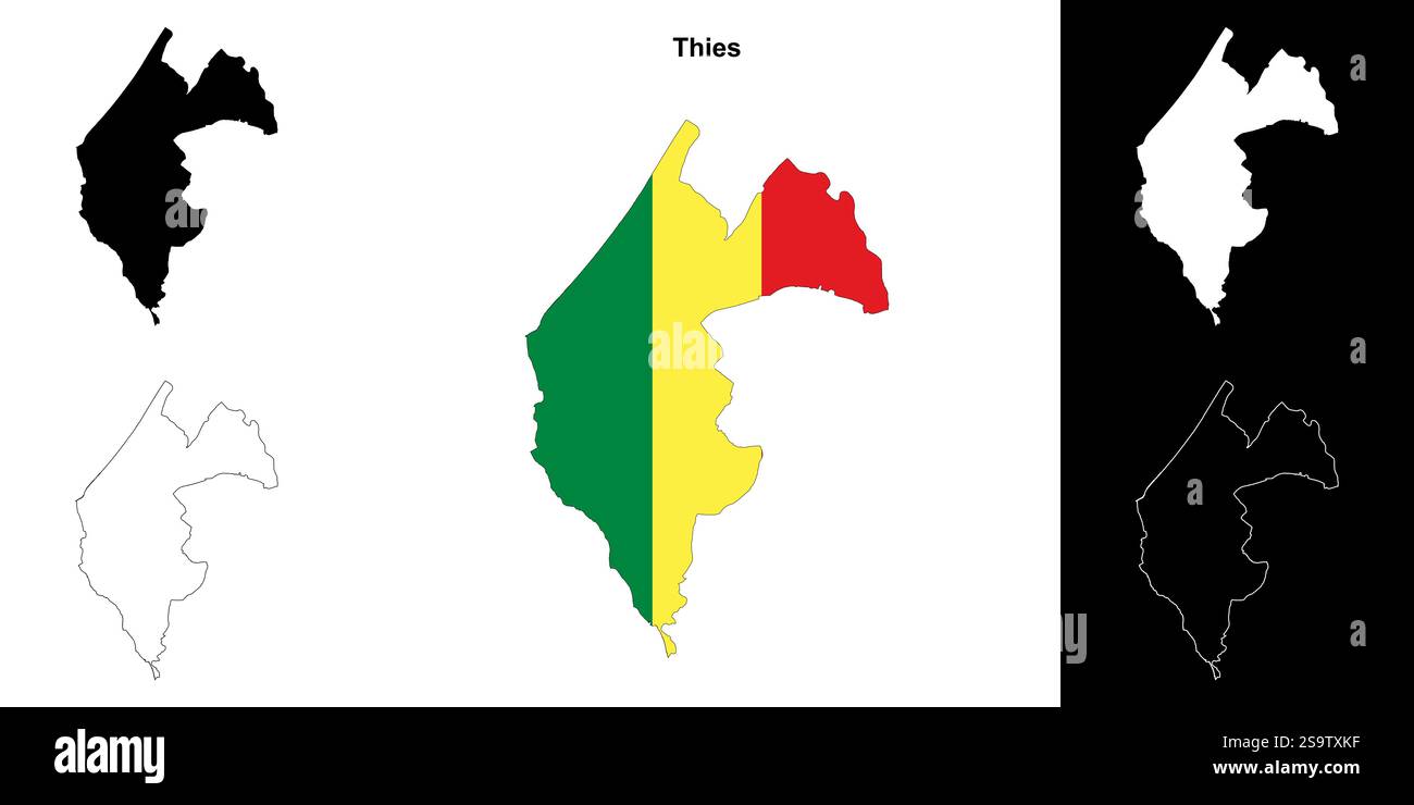 Thies region outline map set Stock Vector Image & Art - Alamy