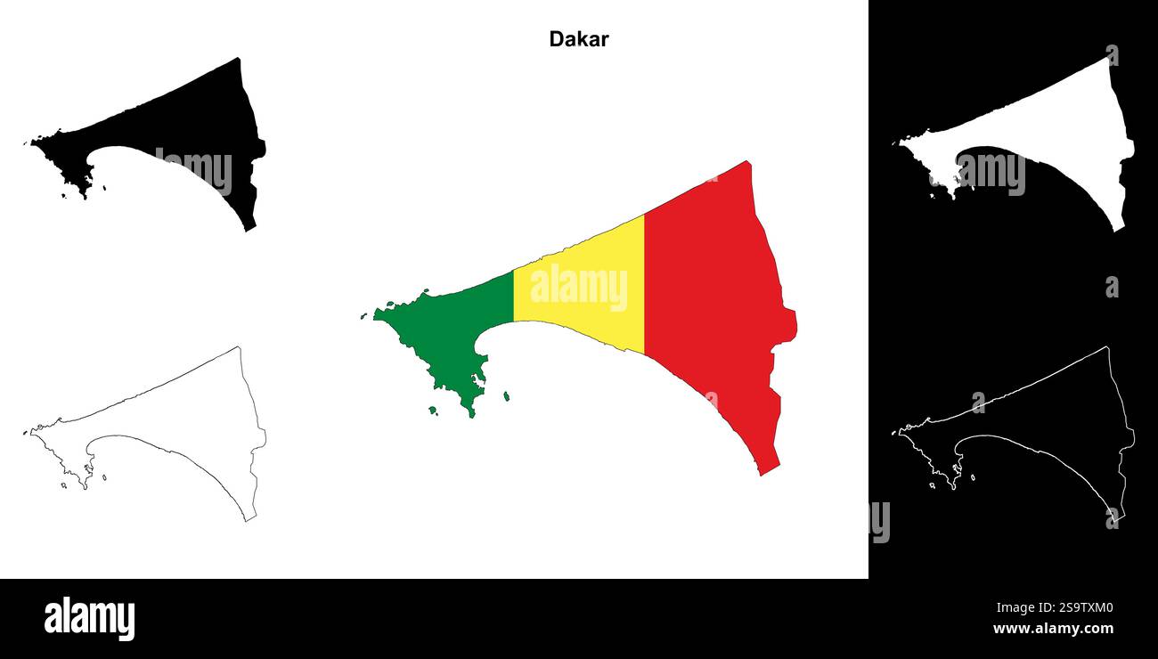 Dakar region outline map set Stock Vector Image & Art - Alamy