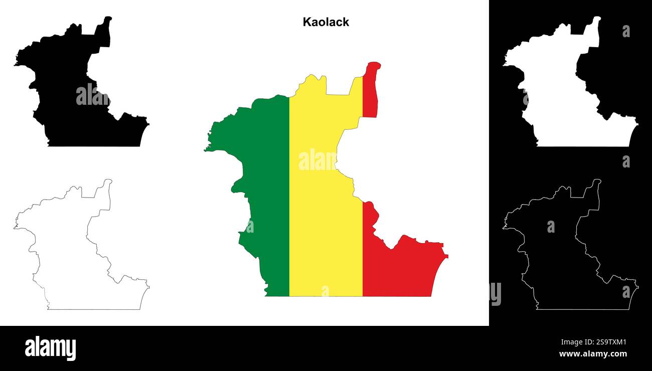 Kaolack region outline map set Stock Vector Image & Art - Alamy