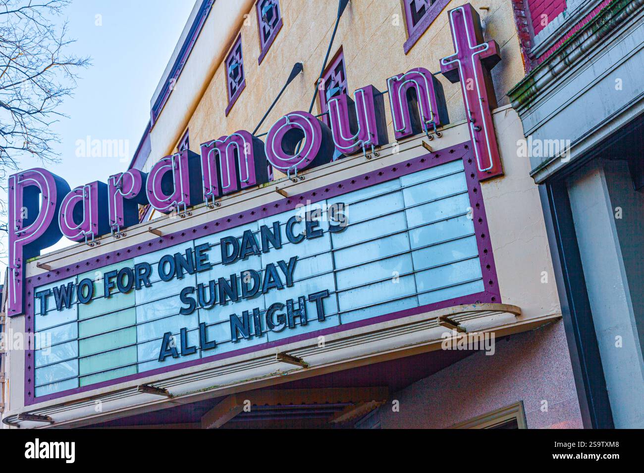Entrance to the Paramount Club in New Westminster B.C. Canada Stock ...