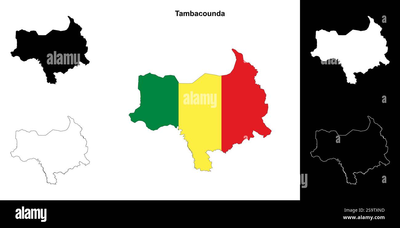 Tambacounda region outline map set Stock Vector Image & Art - Alamy
