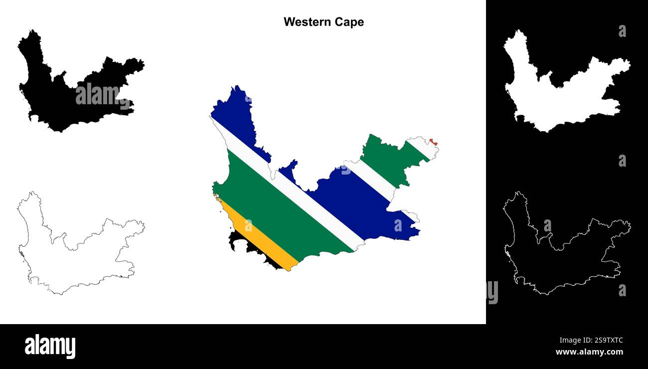 Western Cape province outline map set Stock Vector Image & Art - Alamy