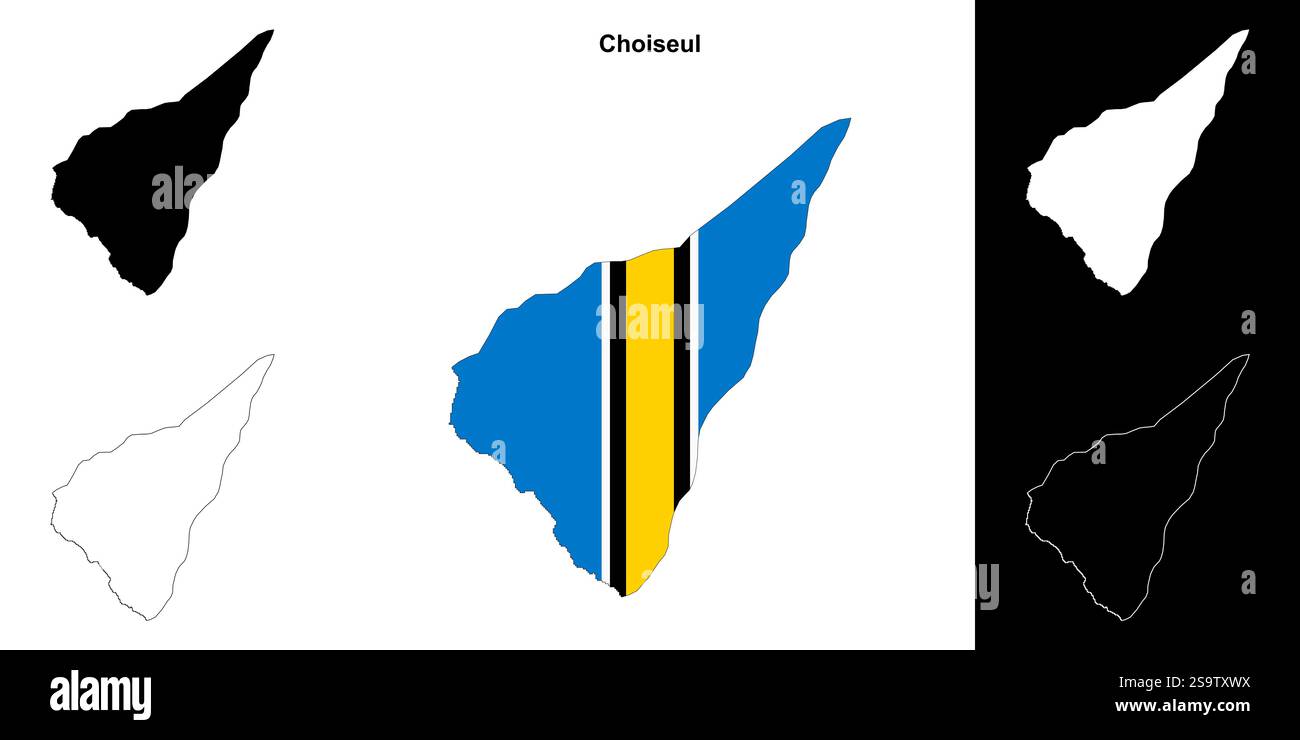 Choiseul district outline map set Stock Vector Image & Art - Alamy